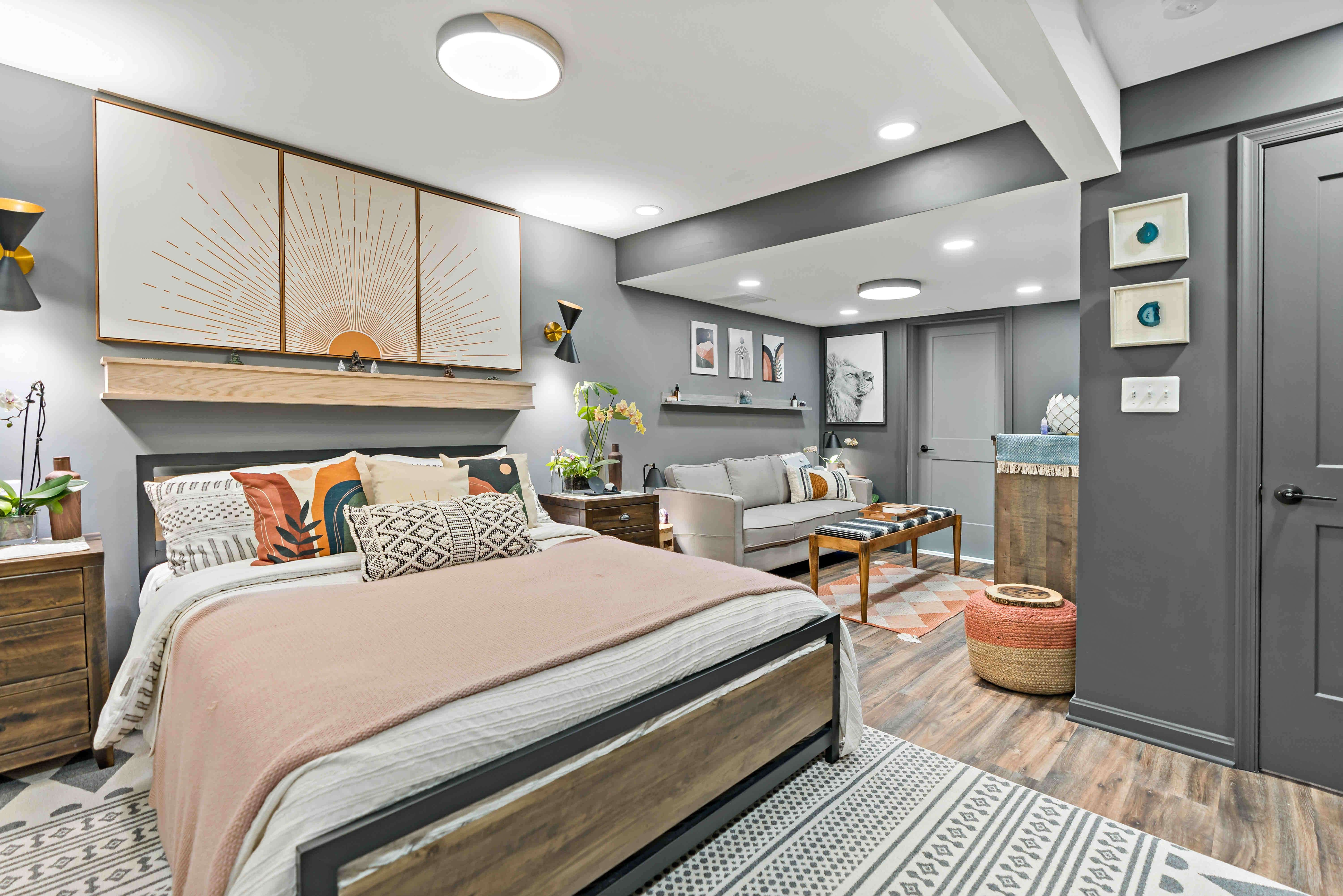 Sterling Basement Transformed into Cozy and Functional Primary Suite